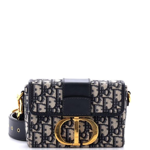 Dior | Bags | Christian Dior 3 Montaigne Box Bag Oblique Canvas Blue ...